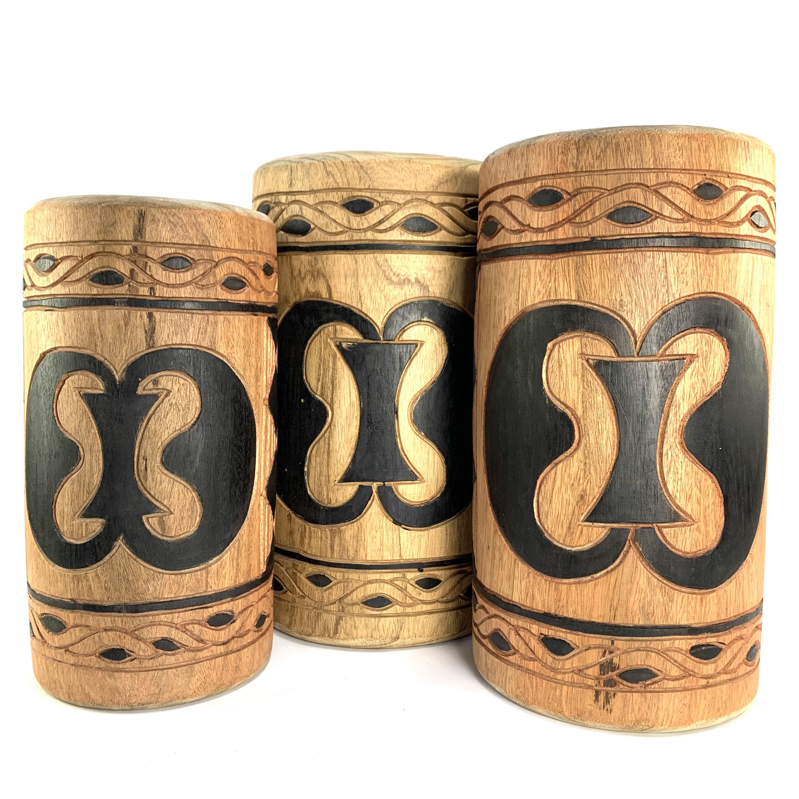 Ghana dun shells set - Twenaboa timber - African Drumming